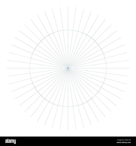 Polar Coordinate Circular Grid Isolated On White Background 360