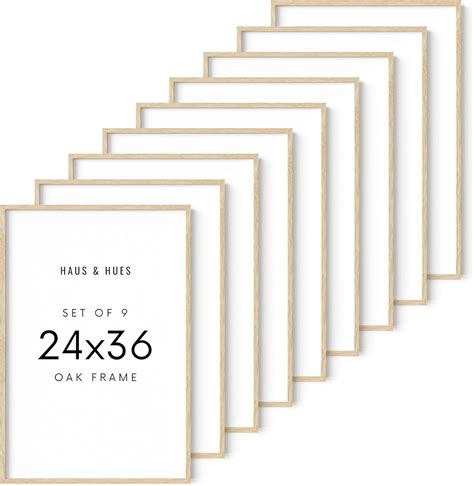 Haus And Hues 24x36 Beige Oak Wood Frame Set Of 9 24x36 Natural Wood Frame For Poster 24x36