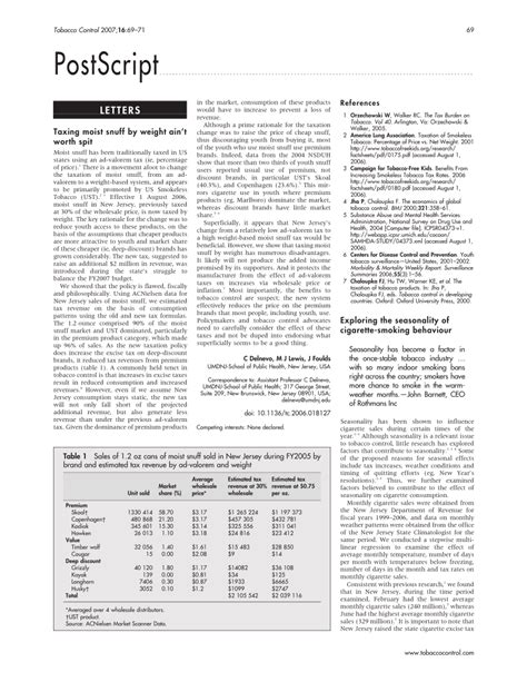 Pdf Exploring The Seasonality Of Cigarette Smoking Behaviour