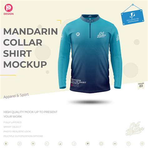 Mandarin Collar Shirt Mockup V3 Behance