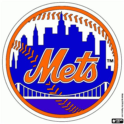 Mets Logo Coloring Page Printable Mets Logo