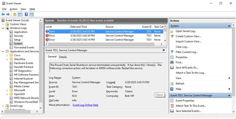 Solved Powerchute Serial Shutdown Service Fails To Start Schneider Electric Community