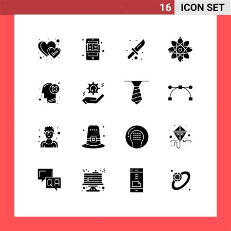 16 Universal Solid Glyph Signs Symbols Of Brain Anchor Bezier Apps Png And Vector With