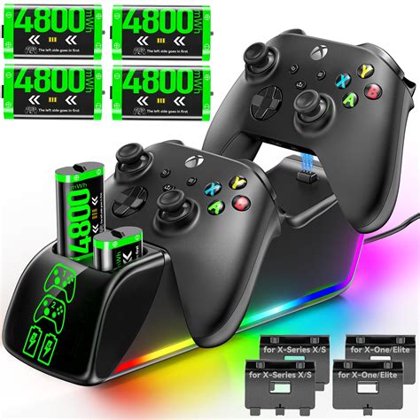 Xbox Controller Charger Station With 4 X 4800mWh Rechargeable Battery
