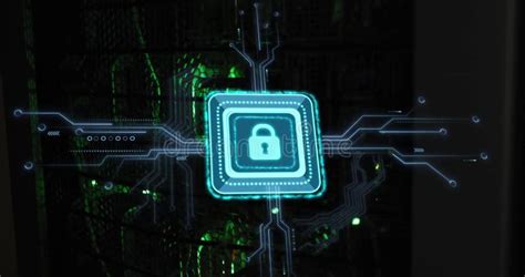 Animation Of Padlock With Connections Over Server Room Stock Video Video Of Network Global