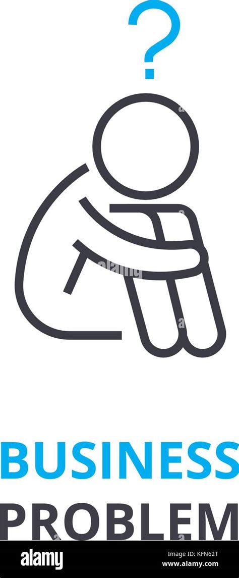 Problème De Lentreprise Concept Icône Contour Linéaire Signe Fine