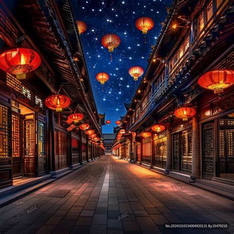Ai创作图街景民俗古建筑夜景 古建红灯笼夜景 挂满灯笼的街道 古代繁华街道 中国古街夜景 传统建筑走廊夜景 挂满灯笼的古城夜景 巷道游人红灯笼 古街古建筑夜景灯光 红灯笼巷道 美食街夜景红灯笼