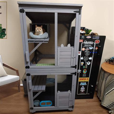 Buy Aivituvin Outdoor Cat House Cat Cages Enclosures On Wheelsindoor Large Kitten House 709