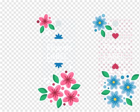 꽃 꽃 블루 플로랄 디자인 평면 디자인 꽃잎 스티커 공장 푸른 평면 디자인 플로라 Png Pngwing