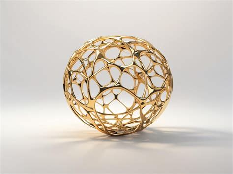 Premium Ai Image Gold Sphere Network Structure Concept