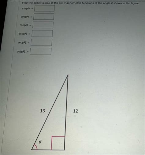 Solved Find The Exact Values Of The Six Trigonometric