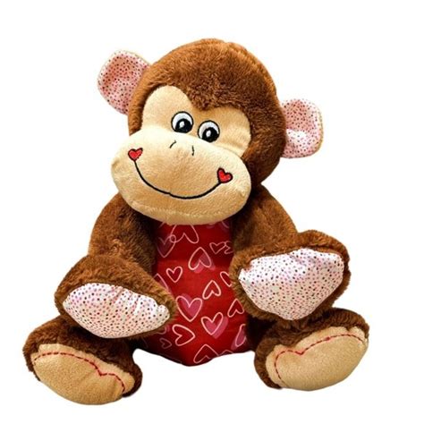 Dan Dee Toys Dan Dee Monkey Valentines Hearts Plush Stuffed Animal