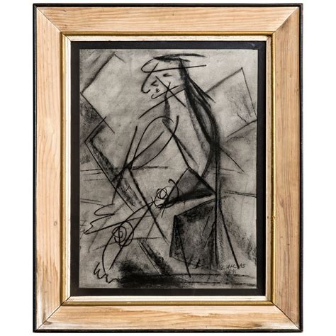 Figurative Charcoal Sketch By Adrien Emmanuel Marie France Circa 1880
