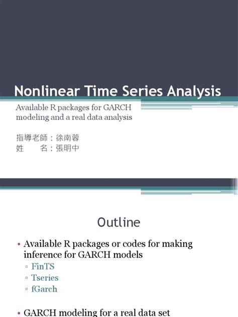 R Functions For Garch Modeling Pdf Time Series Data Analysis