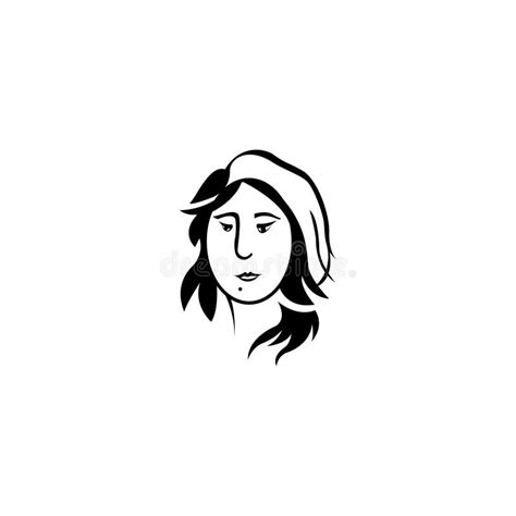 Abstract Logo Woman Face Illustration Clipart Design Vector Stock