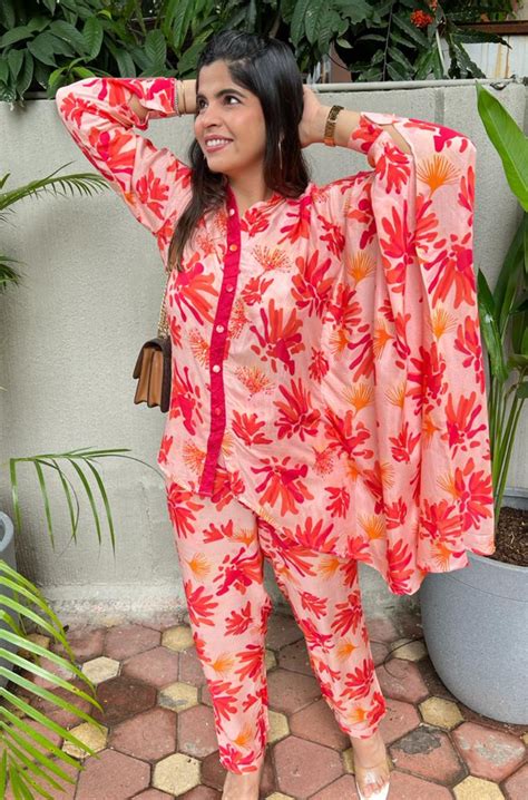 Oh My Co Ord Salmon Pink Co Ord Set Ishnya