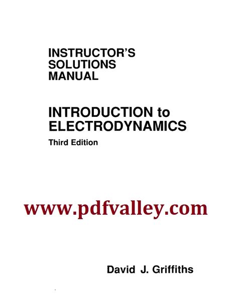 instructor s solutions manual introduction to electrodynamics 3rd