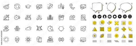 Set Of Analytics Graph Qr Code And Face Id Line Icons For Web App Design Elements Social