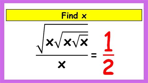 A Nice Algebra Square Root Problem Find The Value Of X YouTube