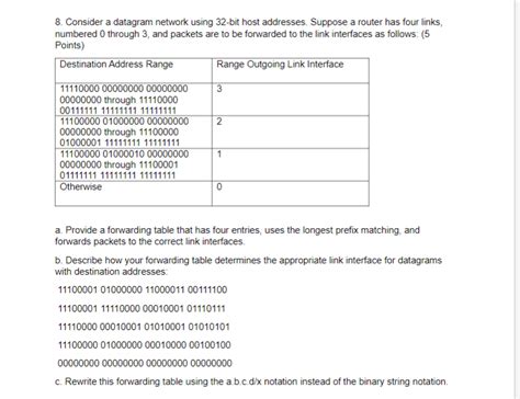 Solved 8 Consider A Datagram Network Using 32 Bit Host