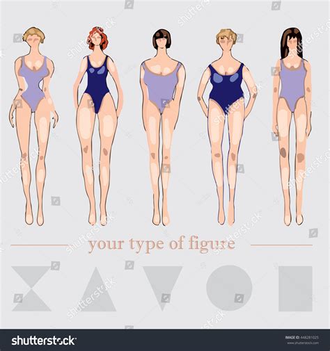 Vektor Stok Options Female Figures Vector Illustration Types Tanpa Royalti 448281025