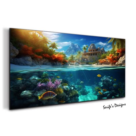 Tropical Beach Wall Art Sea Shells Wall Art Tempered Glass Wall Art Large Glass Wall Art Wall