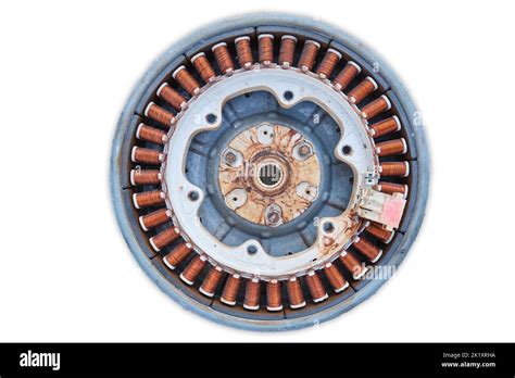 Details Disassembled Electric Motor Washing Machine Close Up Isolated On White Stock Photo Alamy