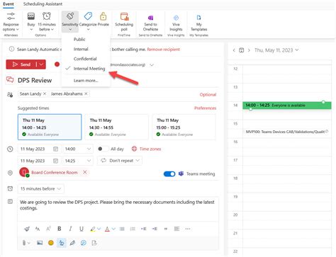 Using Sensitivity Labels For Meetings