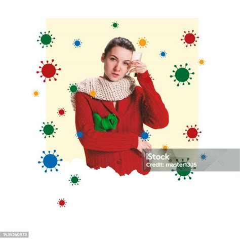패션 현대 미술 콜라주 바이러스 독감 두통 원숭이두의 증상이있는 아픈 사람에 대한 건강 관리 질병 알레르기 통증 보호 전염병의 개념 20 24세에 대한 스톡 사진 및 기타