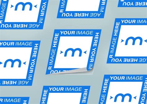 Multiple Square Sticker Psd Mockup Generator Mediamodifier
