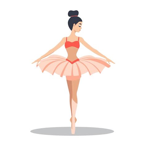 Premium Vector Female Ballet Dancer Performing En Pointe Wearing Pink