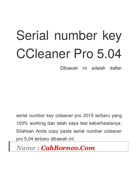 Serial Number Key Ccleaner Pro 5 Pdfcoffee Com