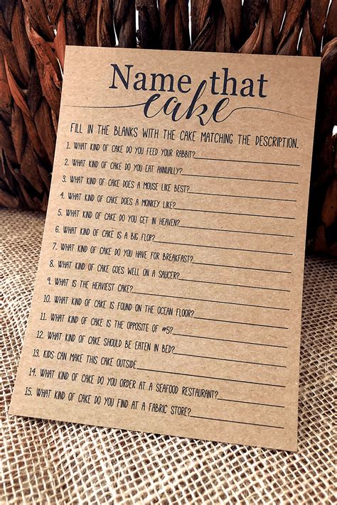 Bridal Shower Games Easy Bridal Shower Question Game Unique Bridal