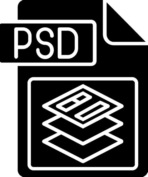 Psd File Format Glyph Icon 36606992 Vector Art At Vecteezy