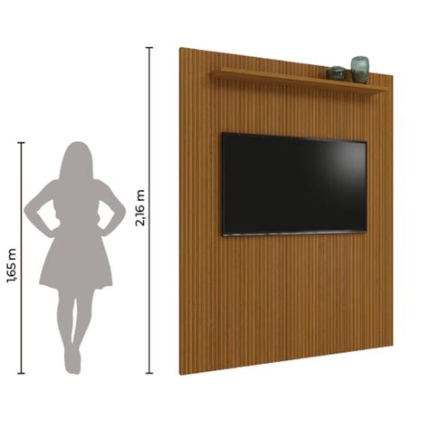 Painel Para Tv Até 75 Polegadas Ripado Impressão 3D Egeo Prateleira
