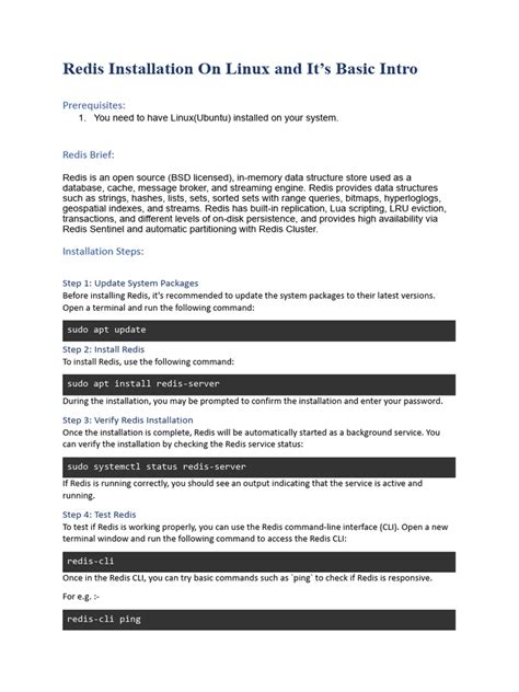 Redis Introduction And Installation 1695738500 Pdf Command Line