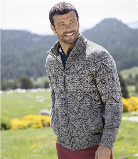 Strickjacke Mit Jacquard Muster Und Teddyfutter Atlas For Men