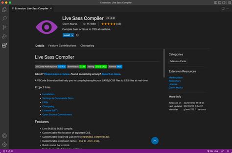 VSCodeプラグインLive Sass Compilerの使い方とコンパイル先の設定変更