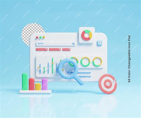 premium psd web page analysis optimization icon illustration or web