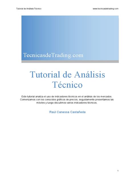 Tutorial De Análisis Técnico Pdf Análisis Técnico Mercados