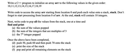 Solved Write A C Program To Initialize An Array Arr To The