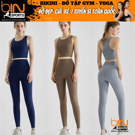 Đồ tập gym nữ set bộ thể thao áo crop kèm mút liền quần dài lưng cao thun lạnh quảng châu cao
