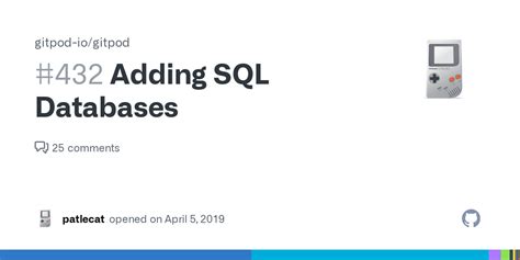 adding sql databases · issue 432 · gitpod io gitpod · github