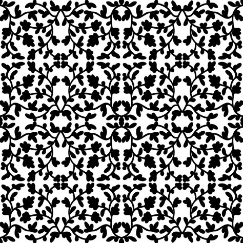 Seamless Baroque Pattern With Floral Elements Black And White Vector