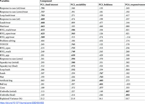 Principal Components Extracted By The Principal Component Analysis