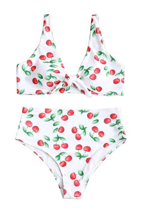 Iyasson Vintage Floral Printing Bikini Set