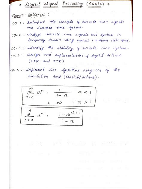 Dsp Module 1 Notes Pdf