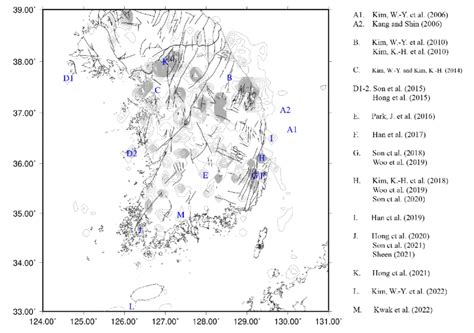 Map With Contour Lines That Indicate The Number Of Seismic Events In