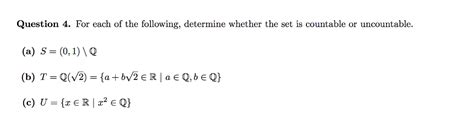 Solved For Each Of The Following Determine Whether The Set Chegg