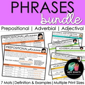 Phrases Word List Bundle Prepositional Adverbial Adjectival Phrases